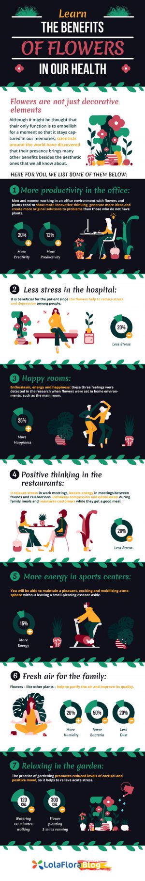 Infographic: LEARN THE BENEFITS OF FLOWERS IN OUR HEALTH – Blog Lolaflora